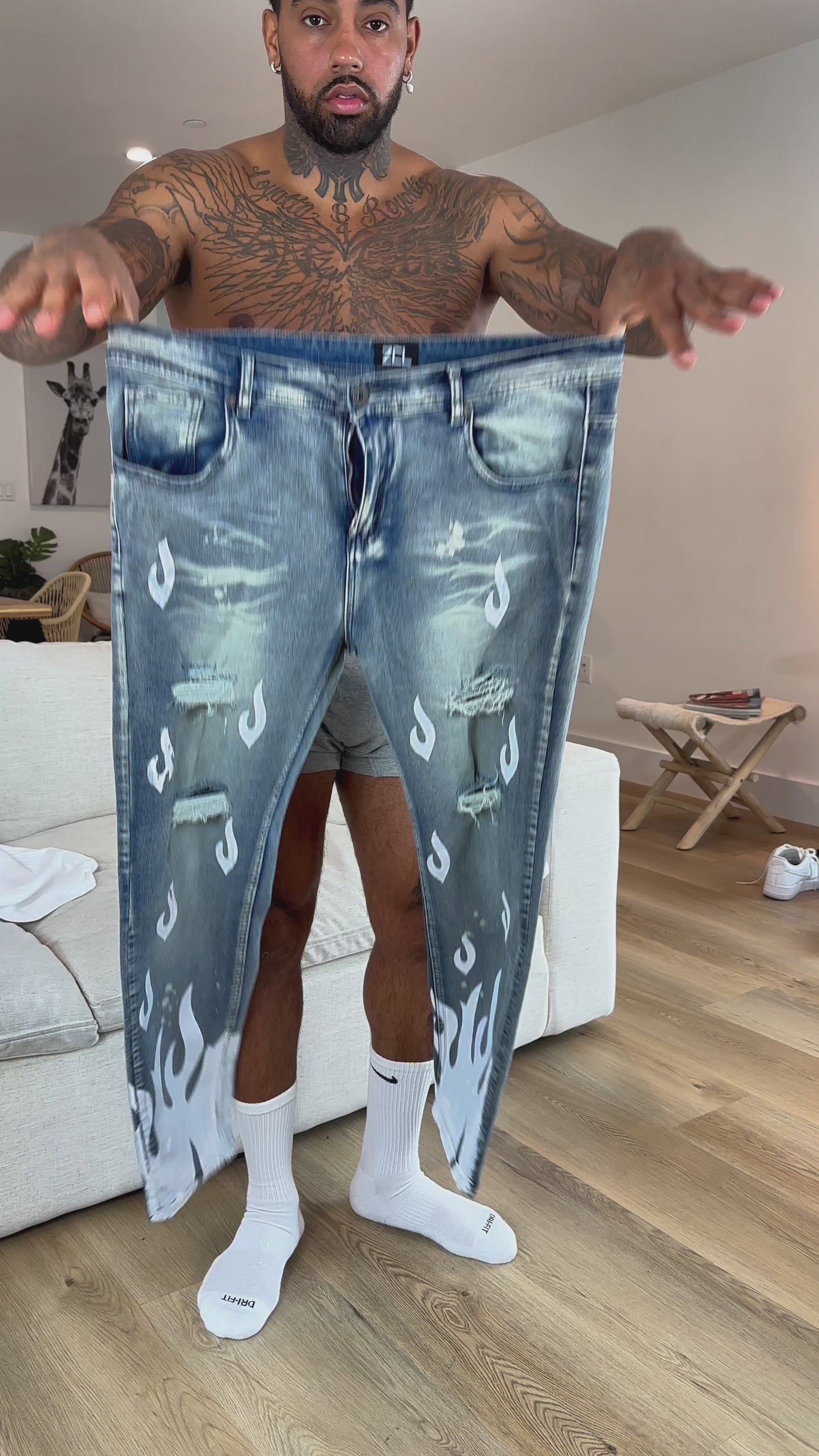 Zamage Flame Denim - Turn Up the Heat with These Fire Jeans!