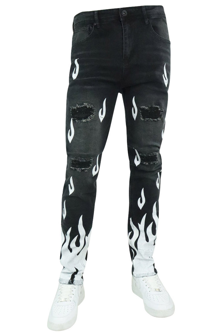 Zamage Flame Denim - Turn Up the Heat with These Fire Jeans!