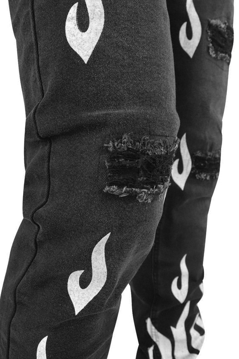 Zamage Flame Denim - Turn Up the Heat with These Fire Jeans!