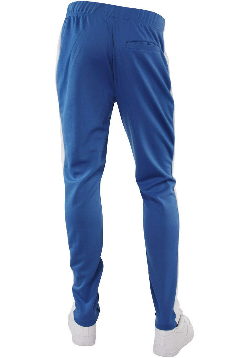 Premium Side Stripe Zip Pocket Track Pants (Royal Blue-White) – Zamage